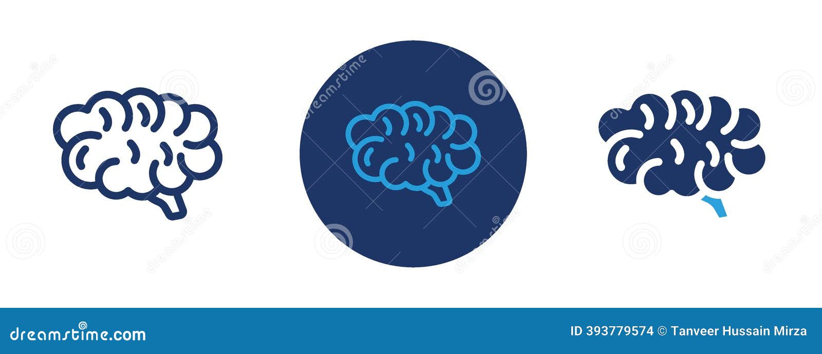 Brain Images Linear Icons Set. Neuroimaging, Cerebellum, Cortical ...
