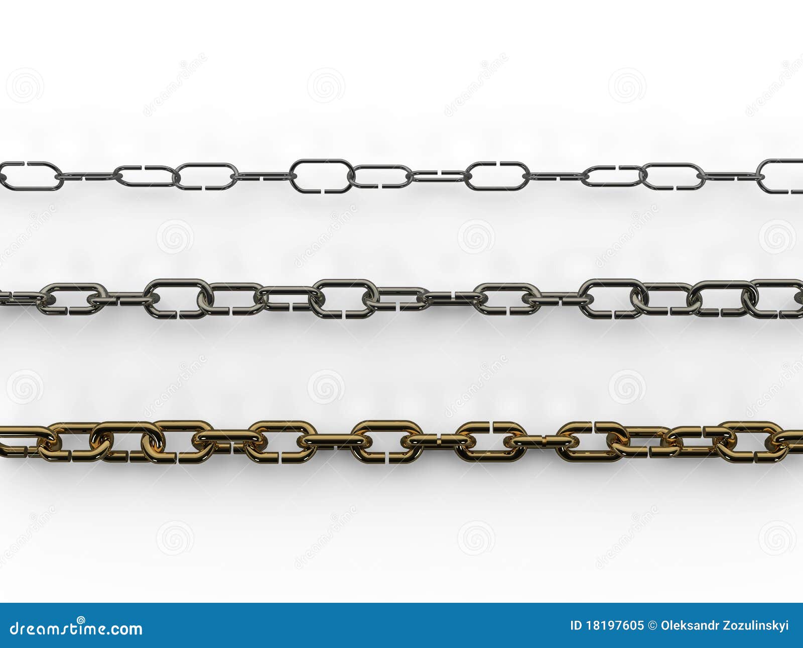 Three Different Chains of Silver, Platinum Stock Illustration ...