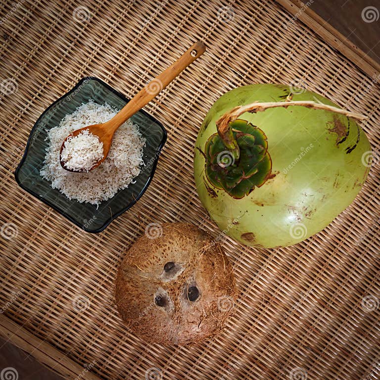 Three different coconuts stock image. Image of coconut - 87119697