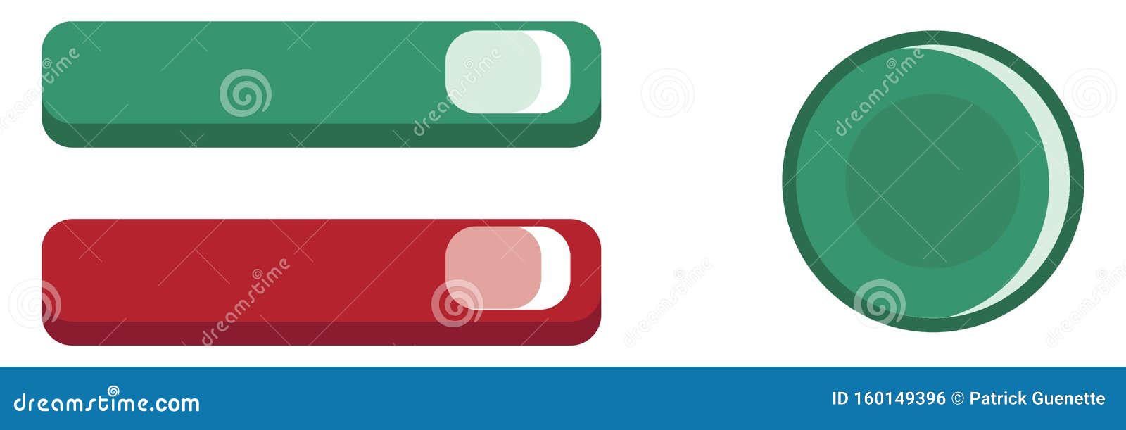 Three Colorful Manual Buttons Vector or Color Illustration Stock Vector ...