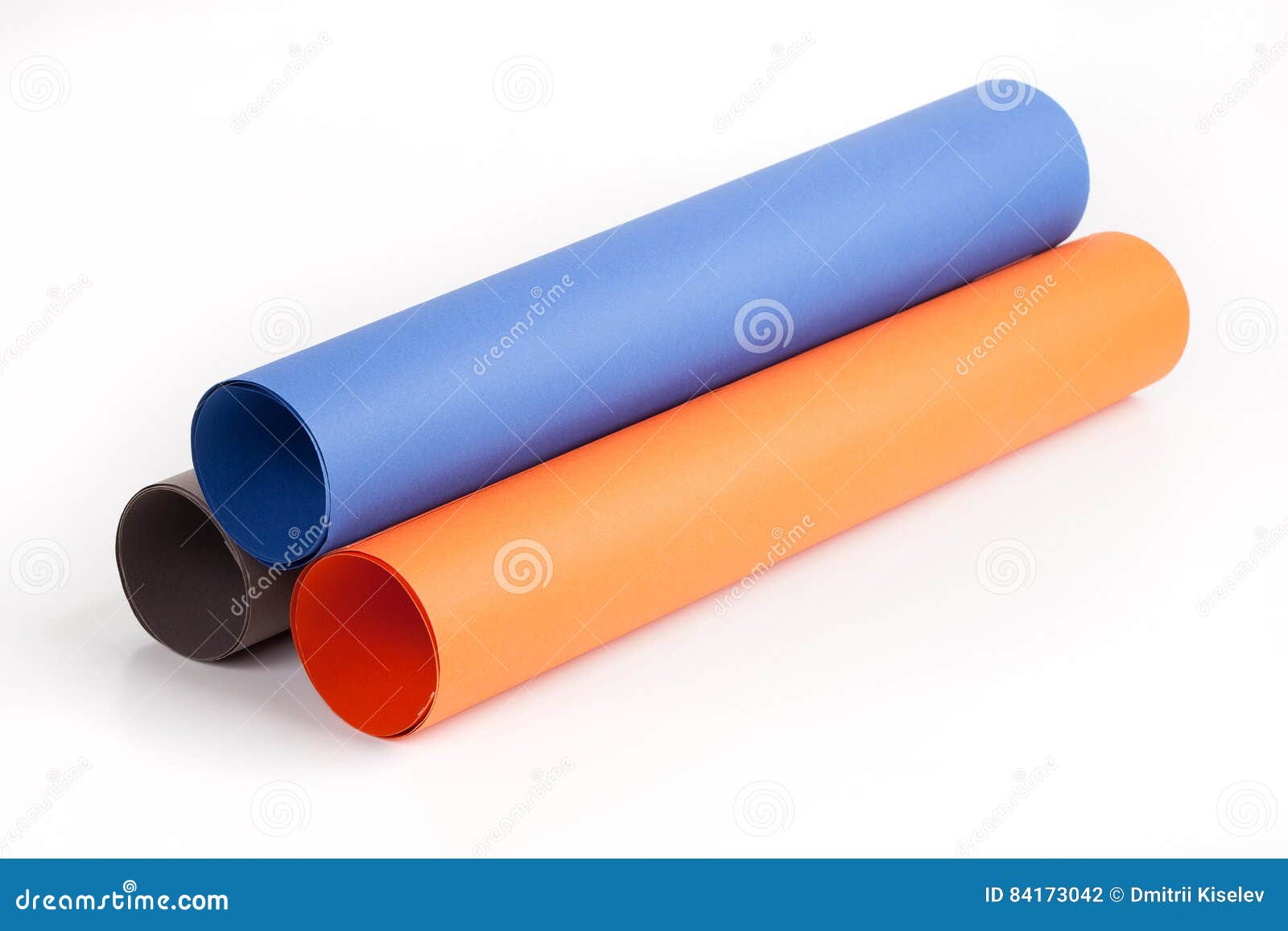 Three Different Color Paper Roll Stock Photo - Image of blue, paper ...