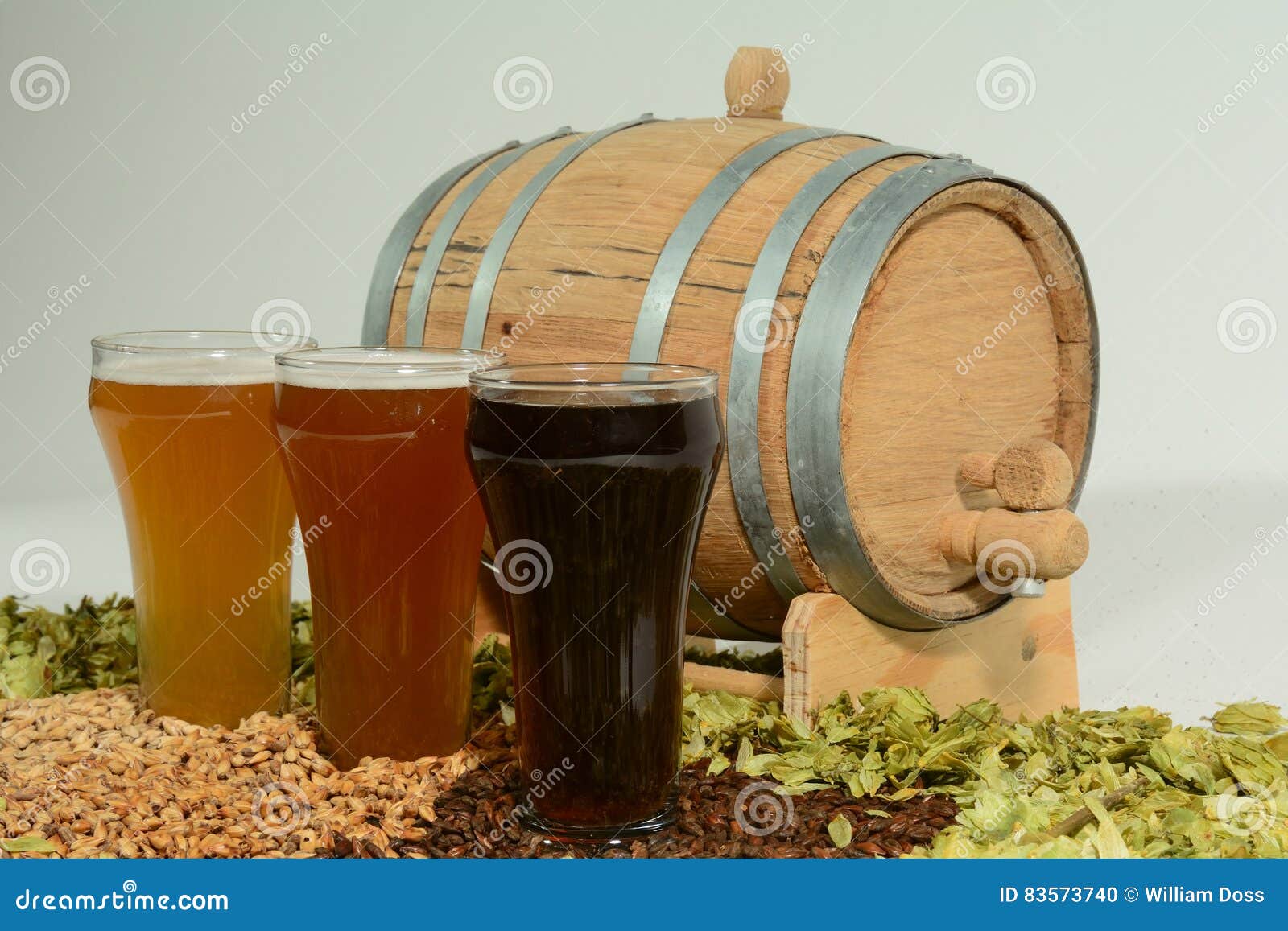 Three Different Colored Beers Stock Photo - Image of cones, glass: 83573740