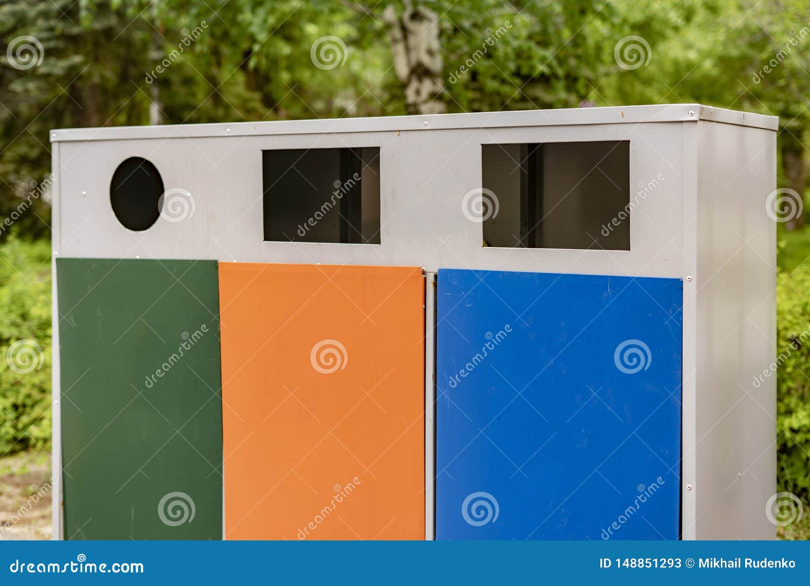 Containers For Garbage Of Different Types. Sorting Garbage. Ecology And ...