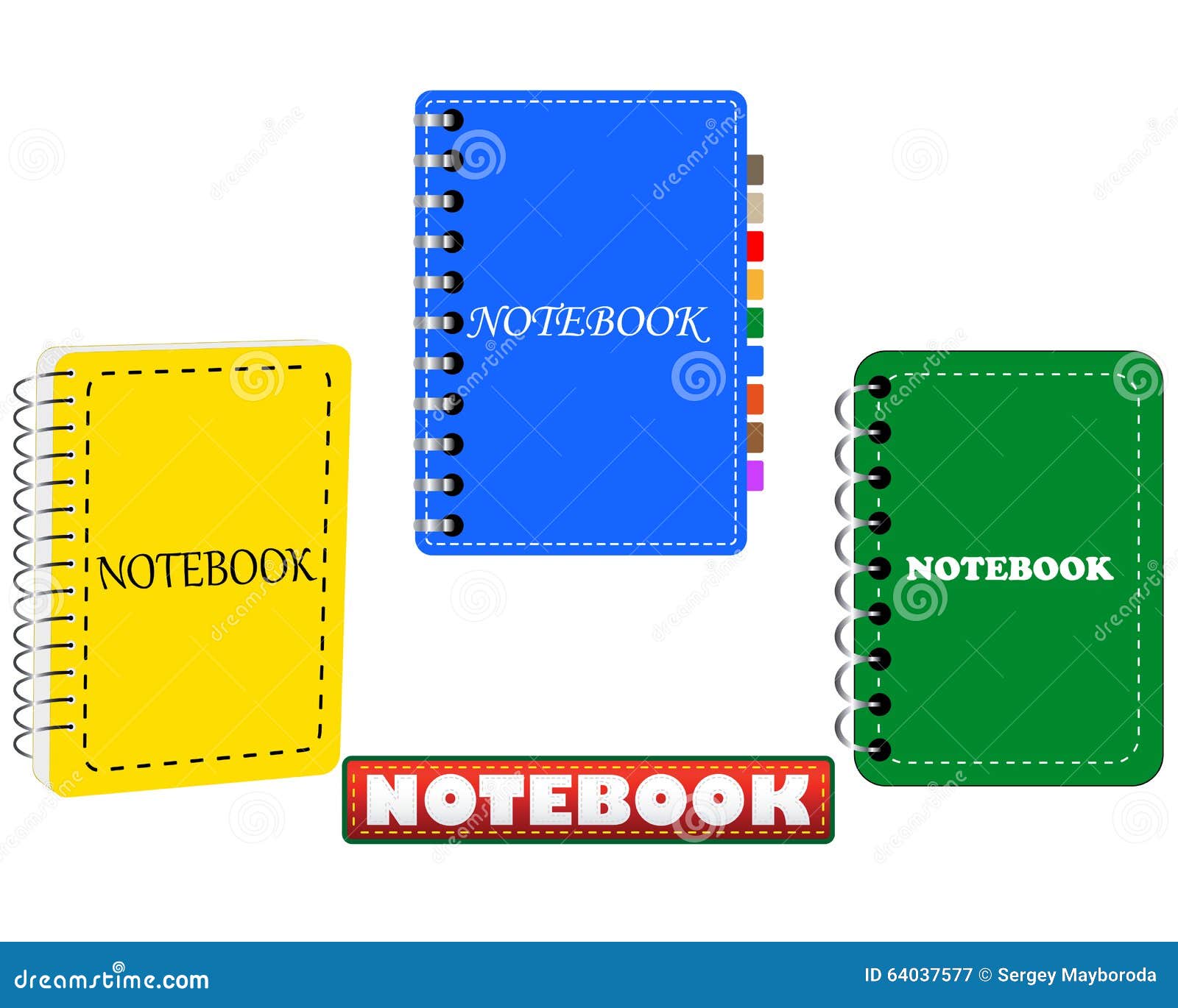 The Three in Different Colors Notepad Stock Vector - Illustration of ...
