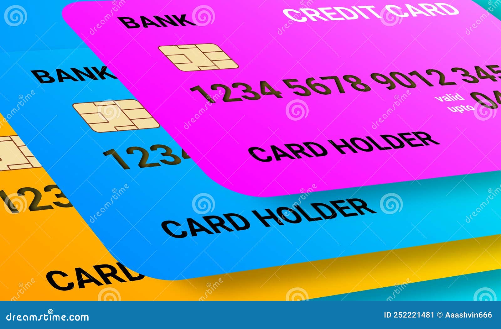 Three Different Credit Card Perspective Stock Illustration ...