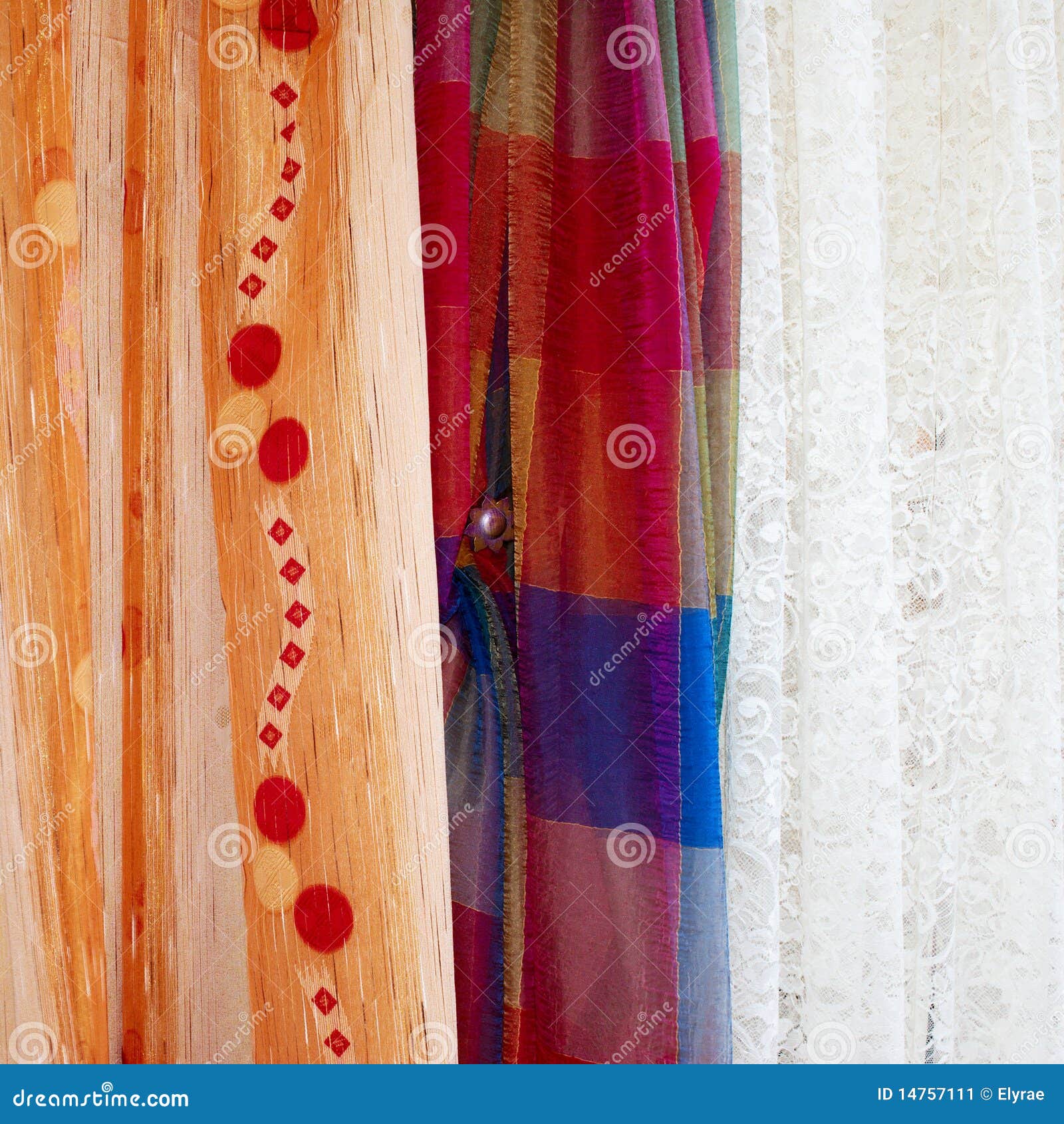 Three different curtains stock image. Image of background - 14757111