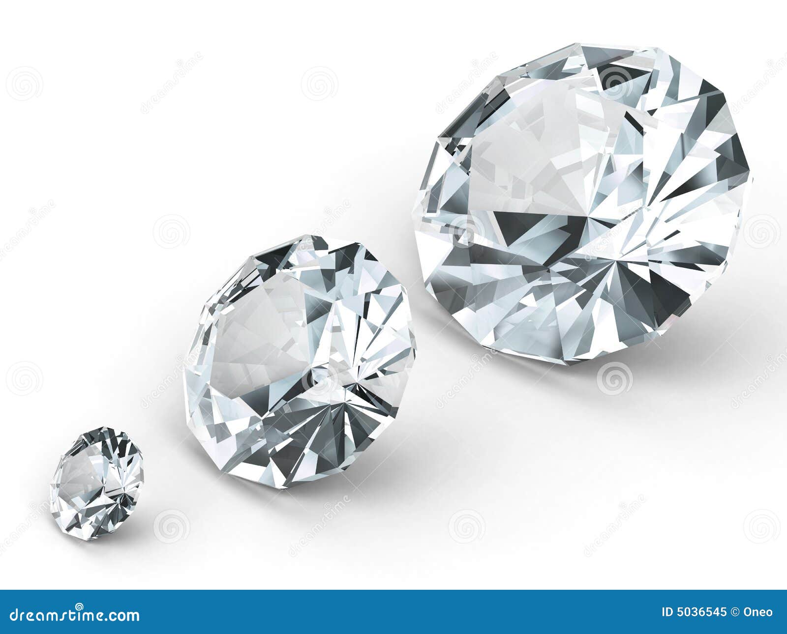 Three Different Diamonds on White Background Stock Illustration ...
