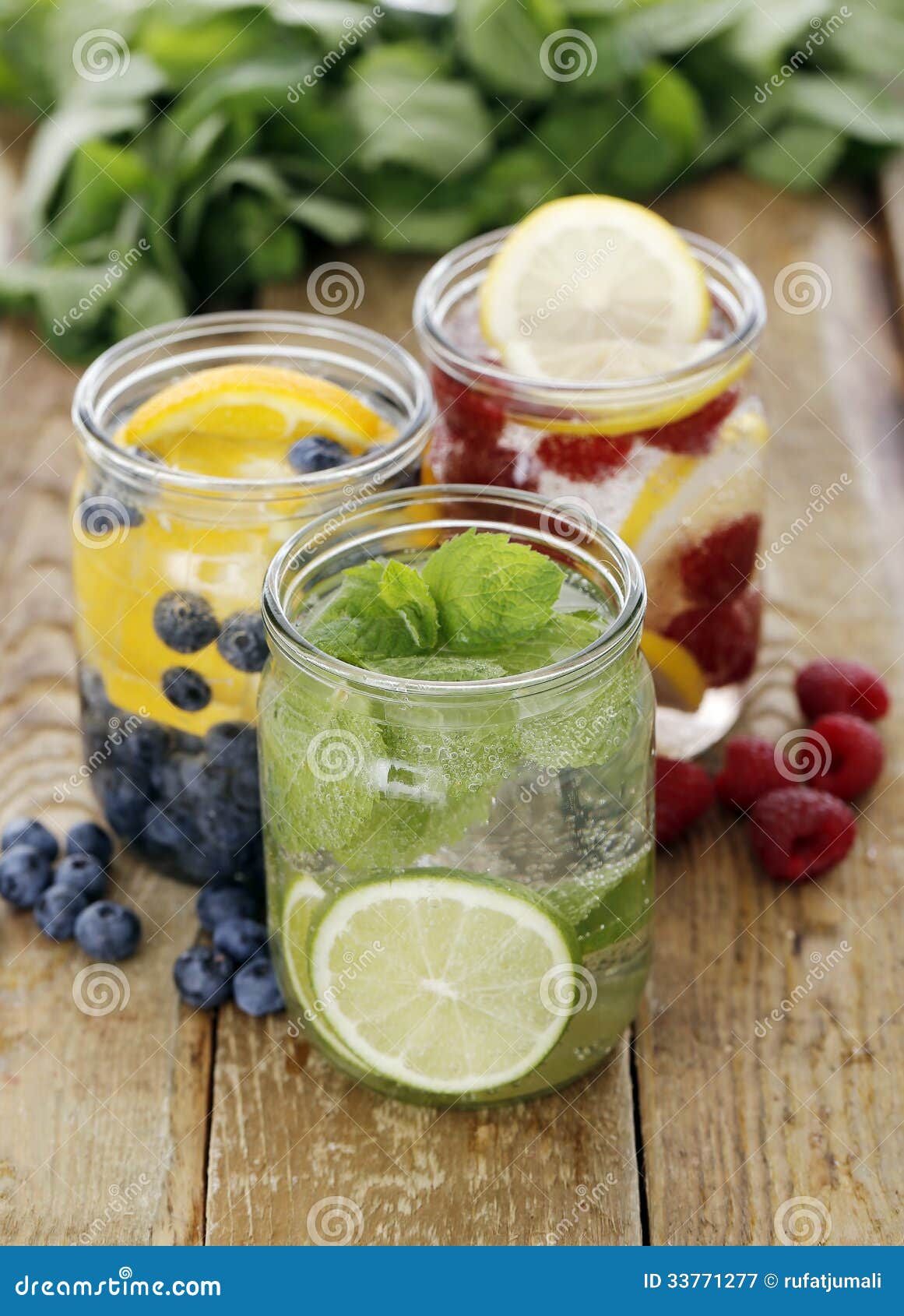 Three Different Drinks on a Table Stock Image - Image of natural, fresh ...