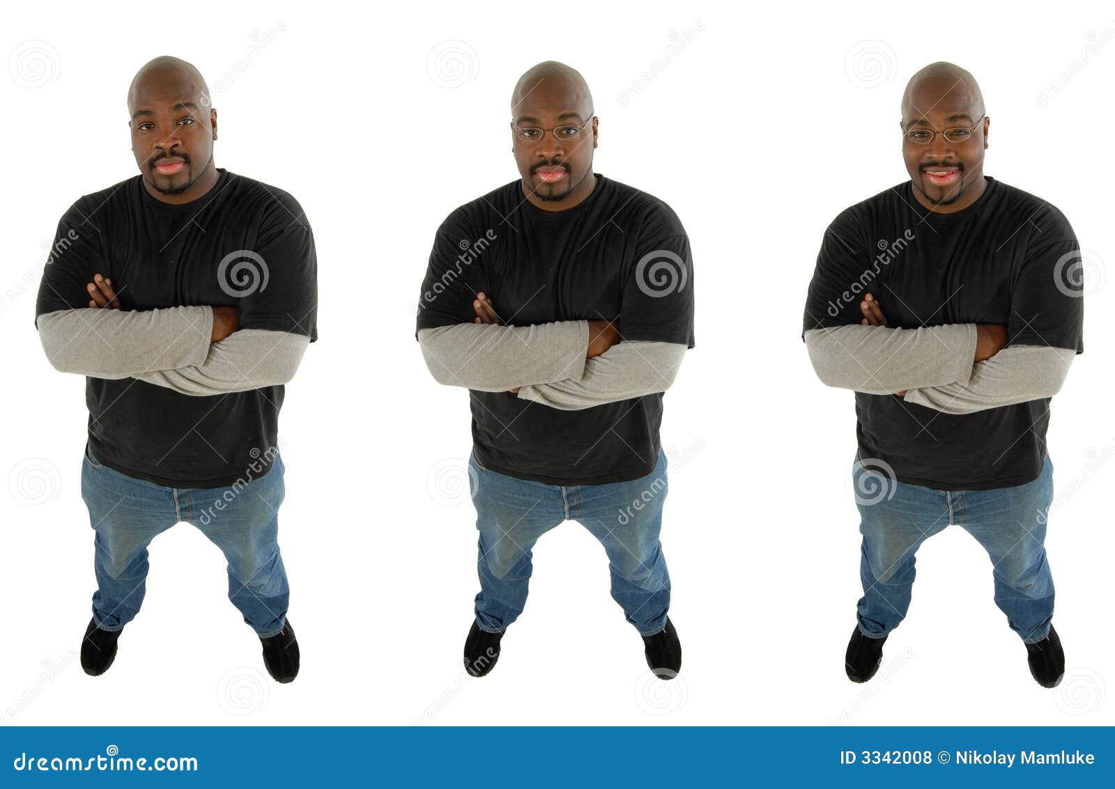 Three Different Expressions Stock Photo - Image of african, american ...