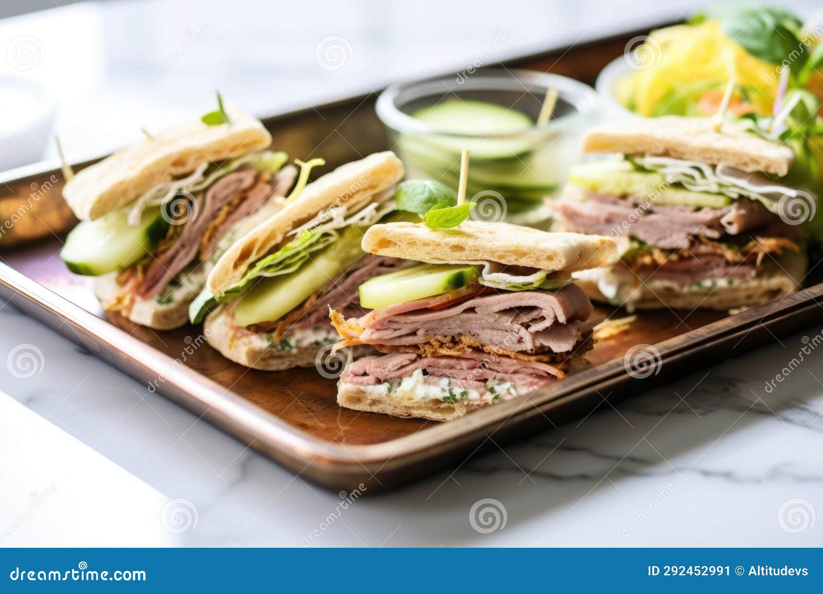 Three Different Gyro Sandwiches on a Serving Tray Stock Image - Image ...