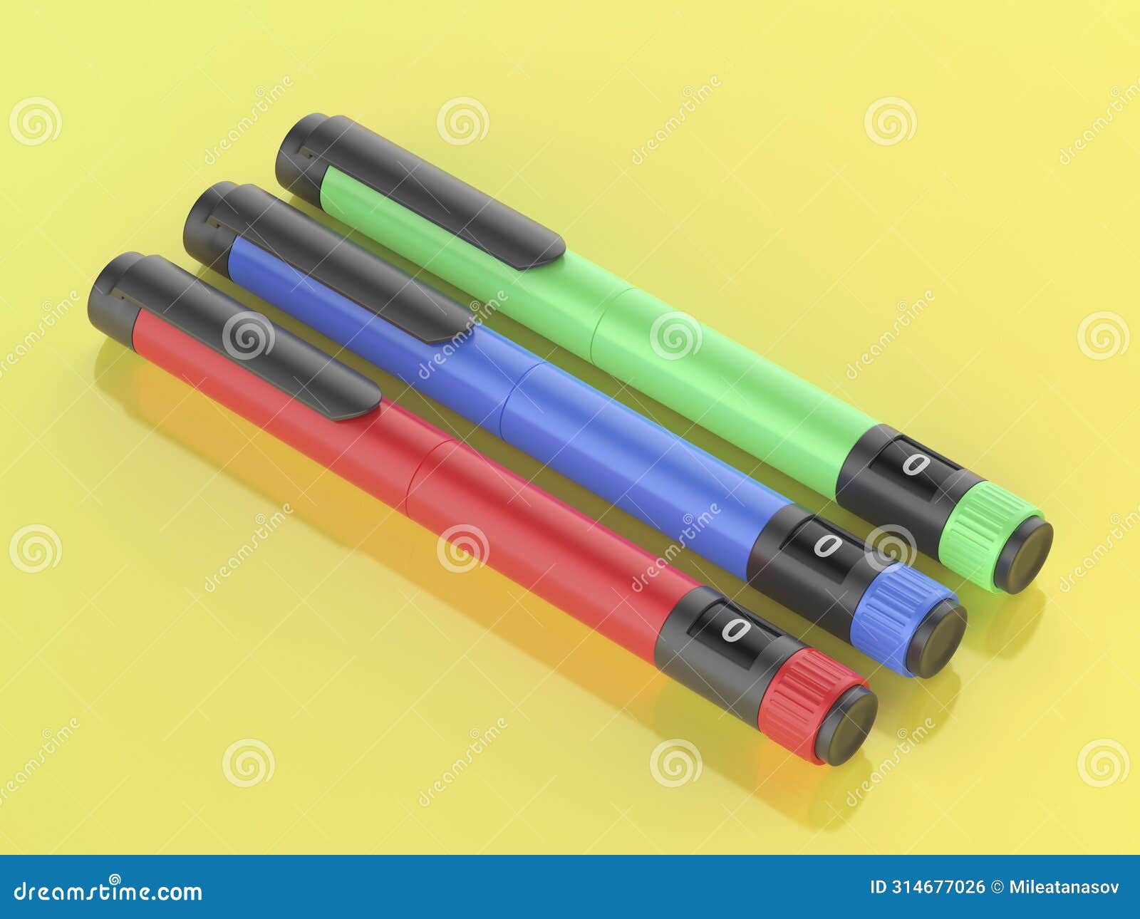 Different Insulin Injector Pens Stock Illustration - Illustration of ...
