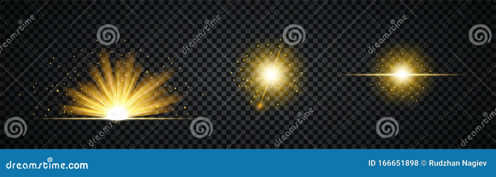 Three Different Light Burst Effects or Explosions Stock Vector ...