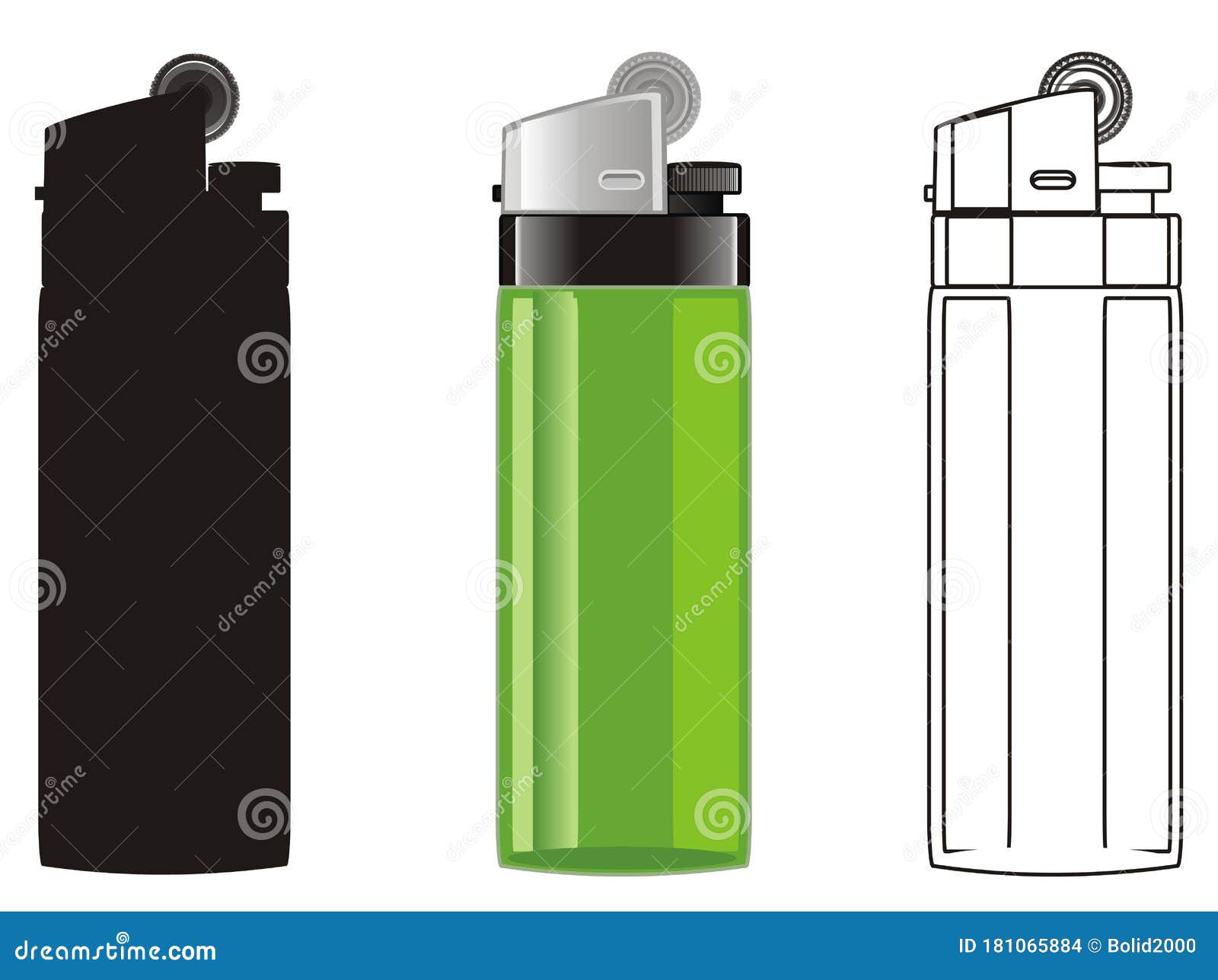 Three different lighters stock illustration. Illustration of nicotine ...