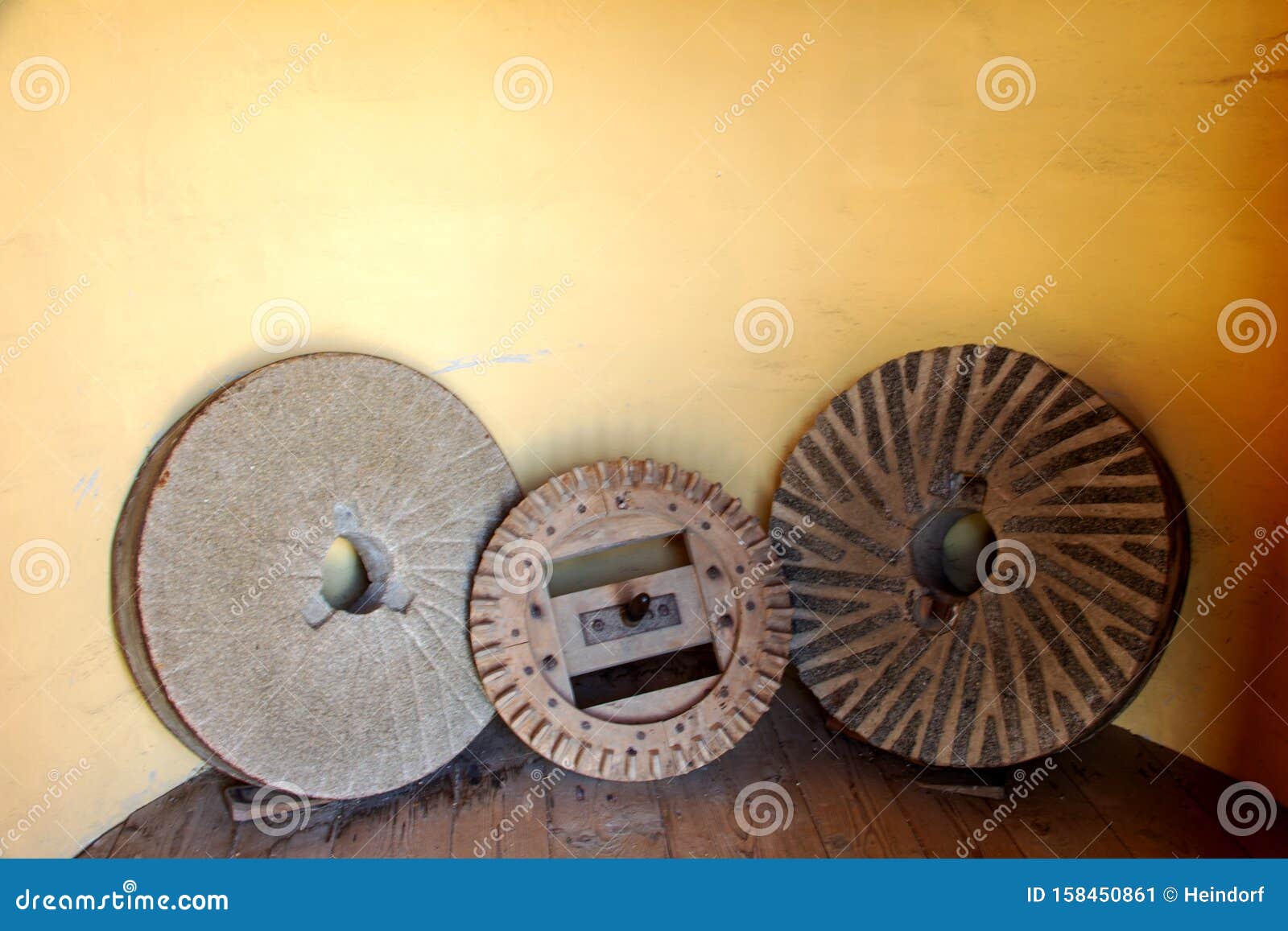 Three Different Millstones of a Windmill Stock Image - Image of ancient ...