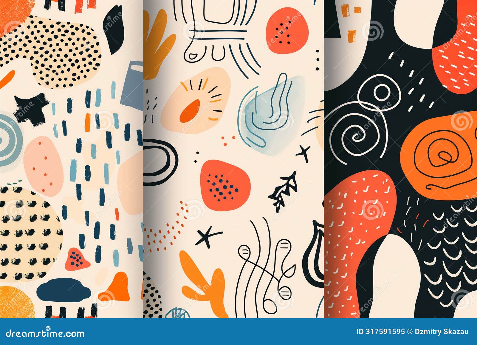 Three Different Patterns of Different Shapes and Sizes Stock Image ...