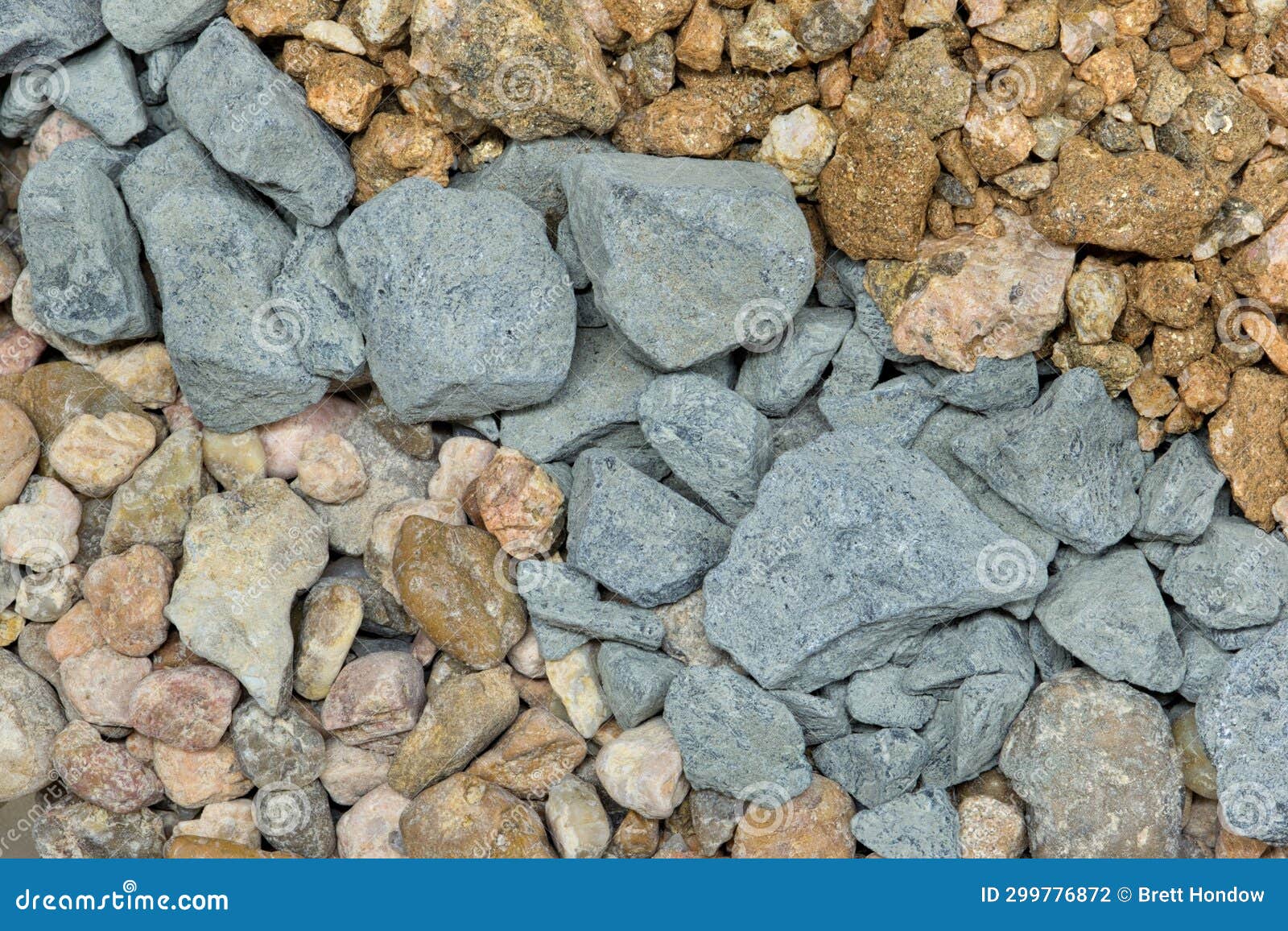 Three Different Pea Gravel Samples in Rows, Macro Details Directly ...