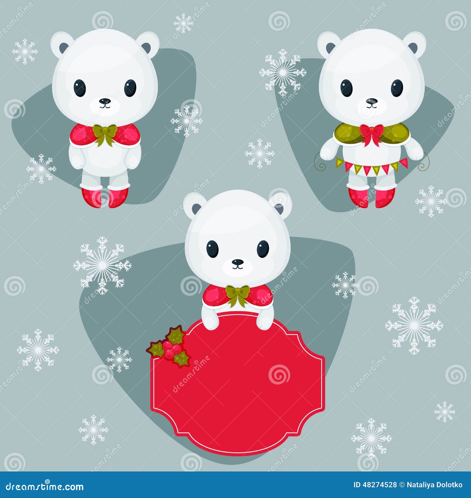 Three Different Polar Bears Stock Vector - Illustration of christmas ...