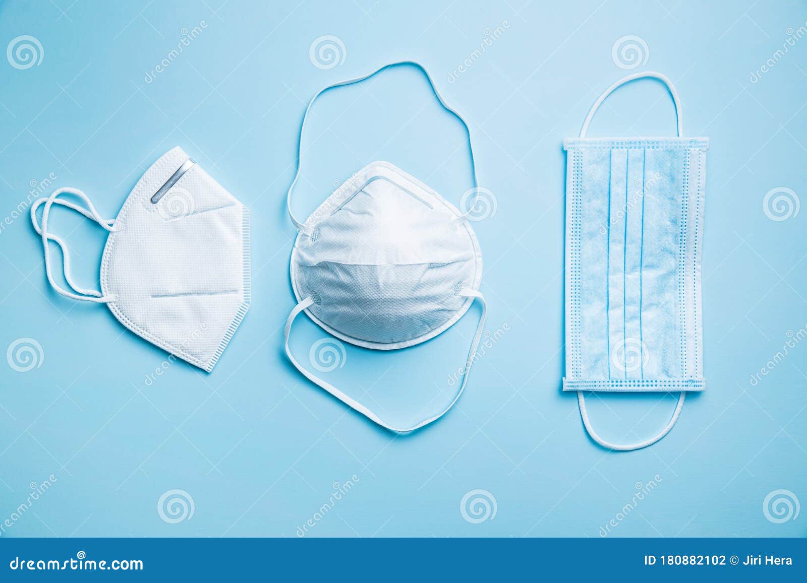 Three Different Protection Face Masks. Coronavirus Prevention Stock ...