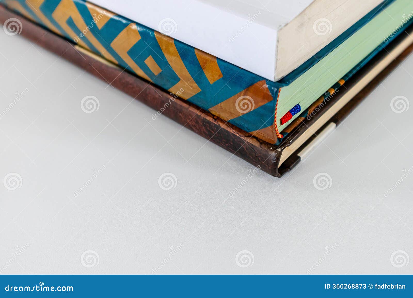 Three Different Reading Books. Stack of Books on White Background Stock ...
