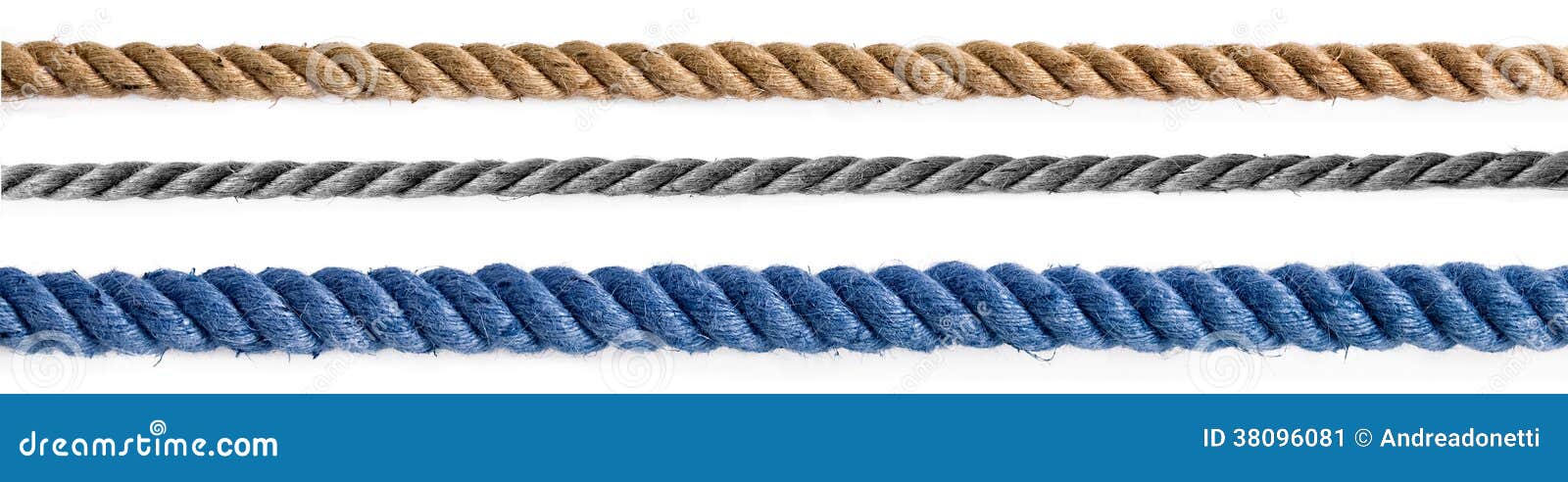 Three different ropes stock image. Image of fiber, colours - 38096081