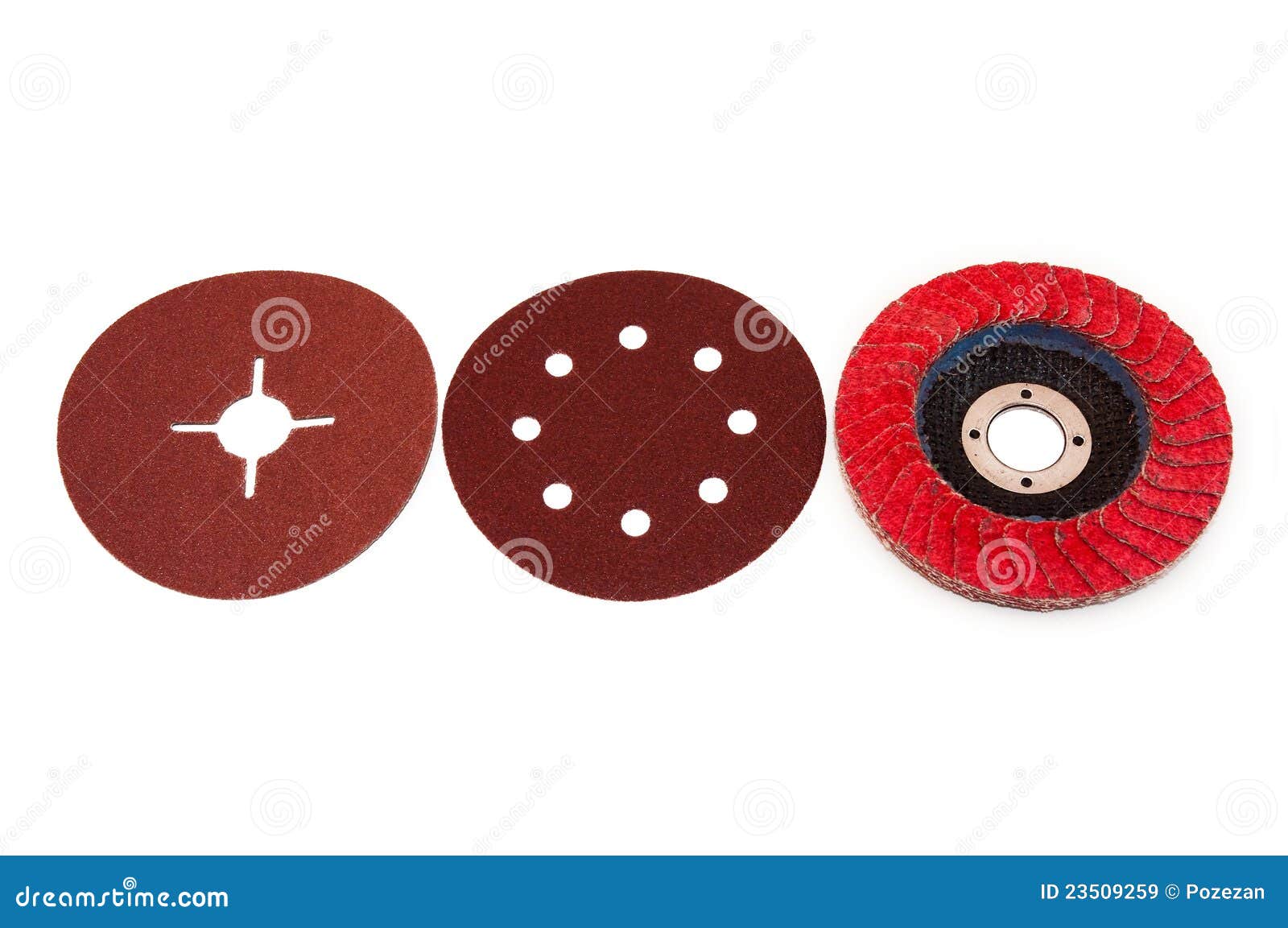 Three Different Sanding Paper Stock Image - Image of tool, circle: 23509259