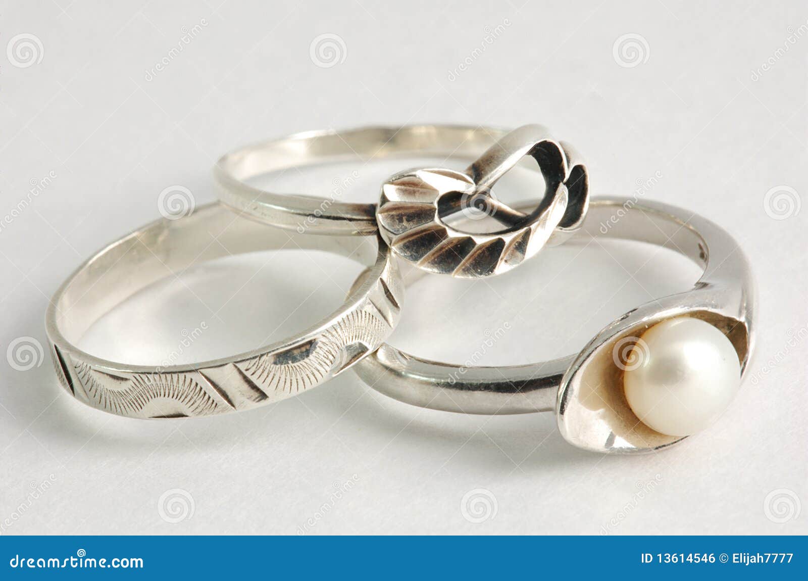 Three Different Silver Rings Stock Photo - Image of metal, isolated ...