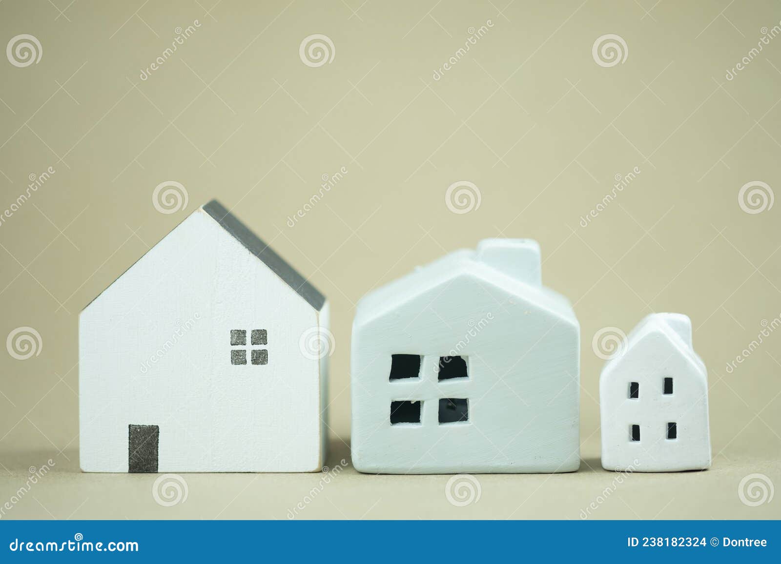 Three Different Sized Models of Houses Stock Photo - Image of design ...