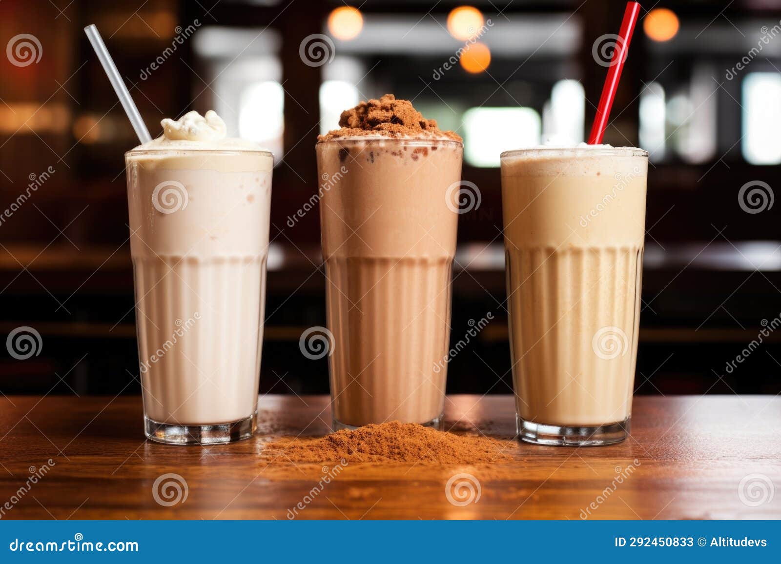 Coffee Shakes In A Cafe. Espresso Coffee Blended On Table In Coffee ...