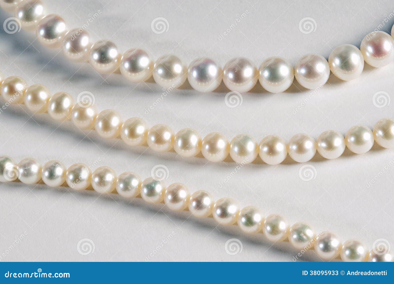 Three Different Strands of Cultured Pearls Stock Image - Image of nacre ...