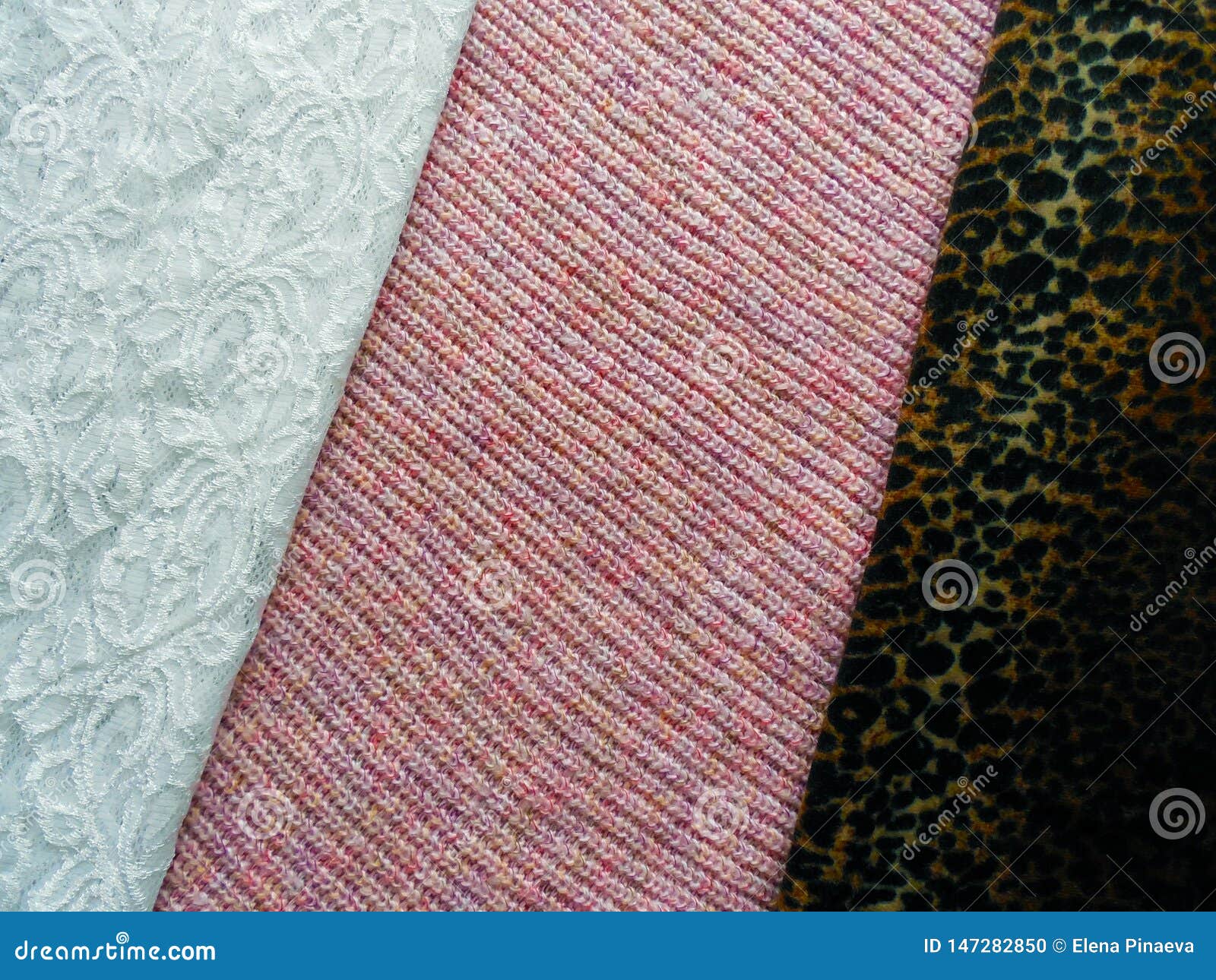 Three Different Textures of Fabric Stock Photo - Image of dots ...