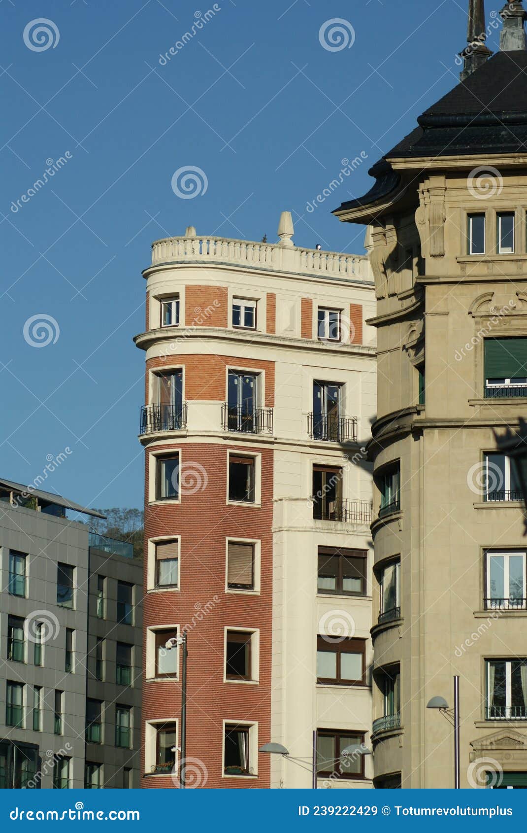 Three Different Types of Buildings and Architecture with Blue Sky in ...