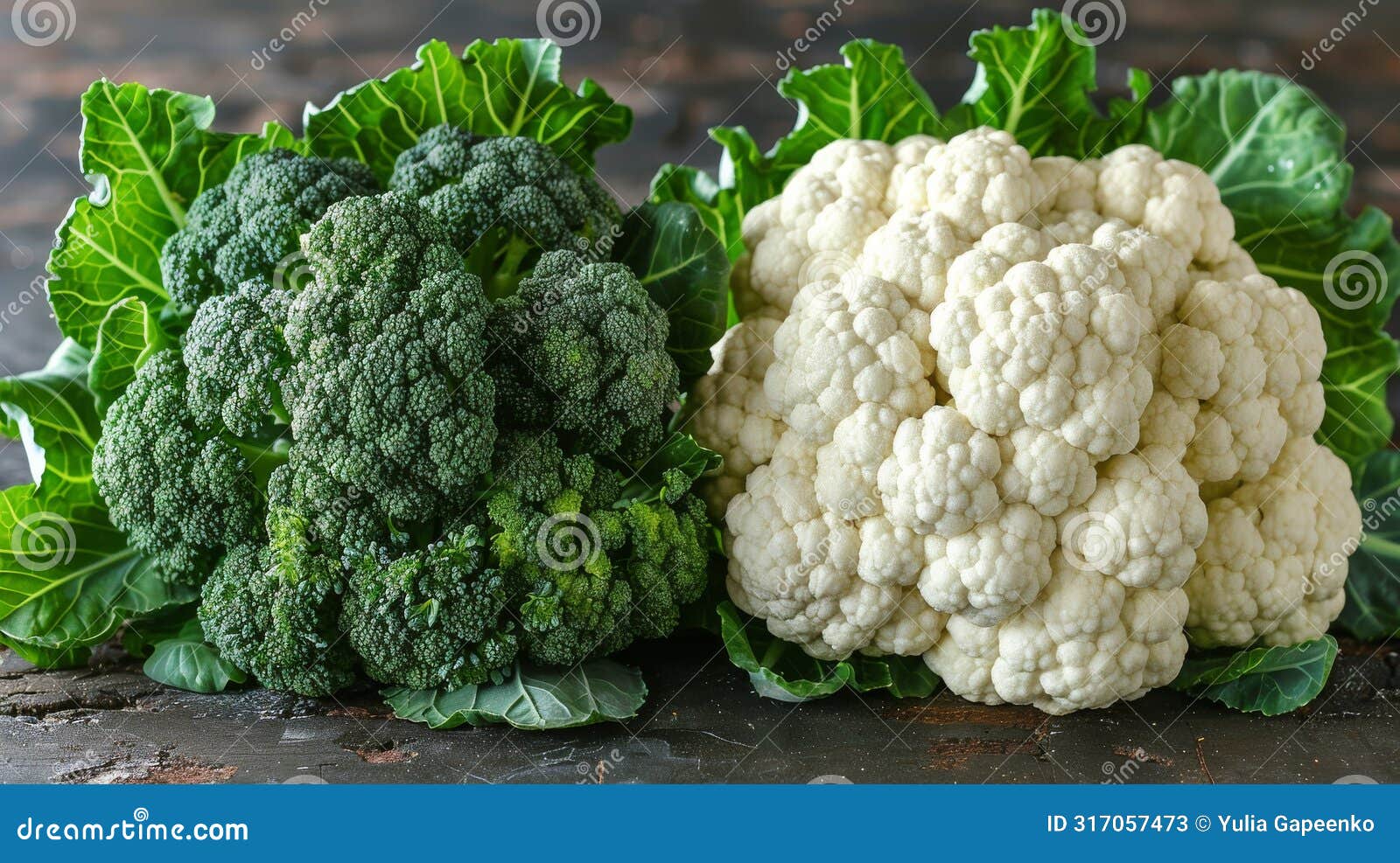 Three Different Types of Cauliflower on a Table Stock Image - Image of ...