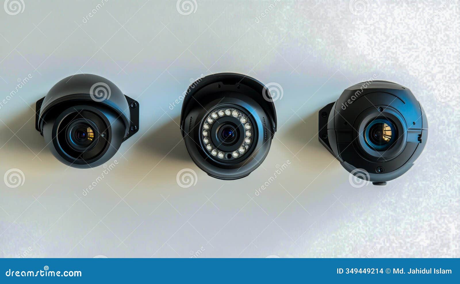 Three Different Types of CCTV Cameras,on a White Background Stock ...