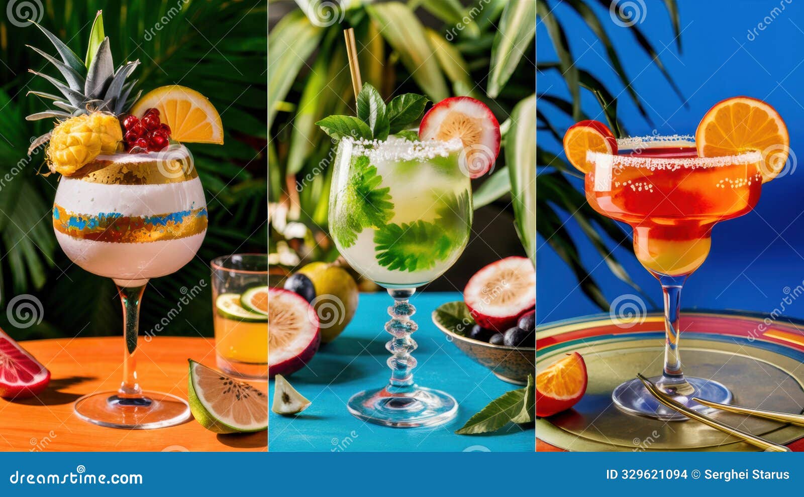 Three Different Types of Drinks are Shown in Glasses on a Table, AI ...