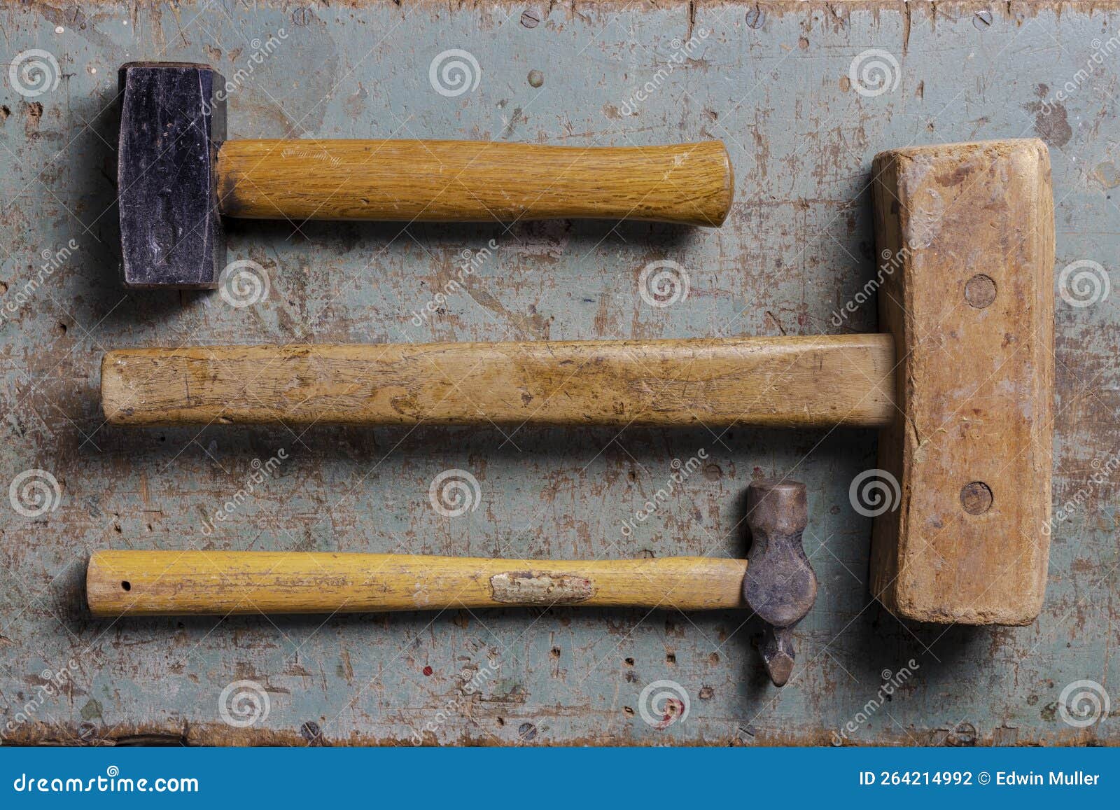 Three Different Types of Hammers Flat Lay Stock Photo - Image of ...