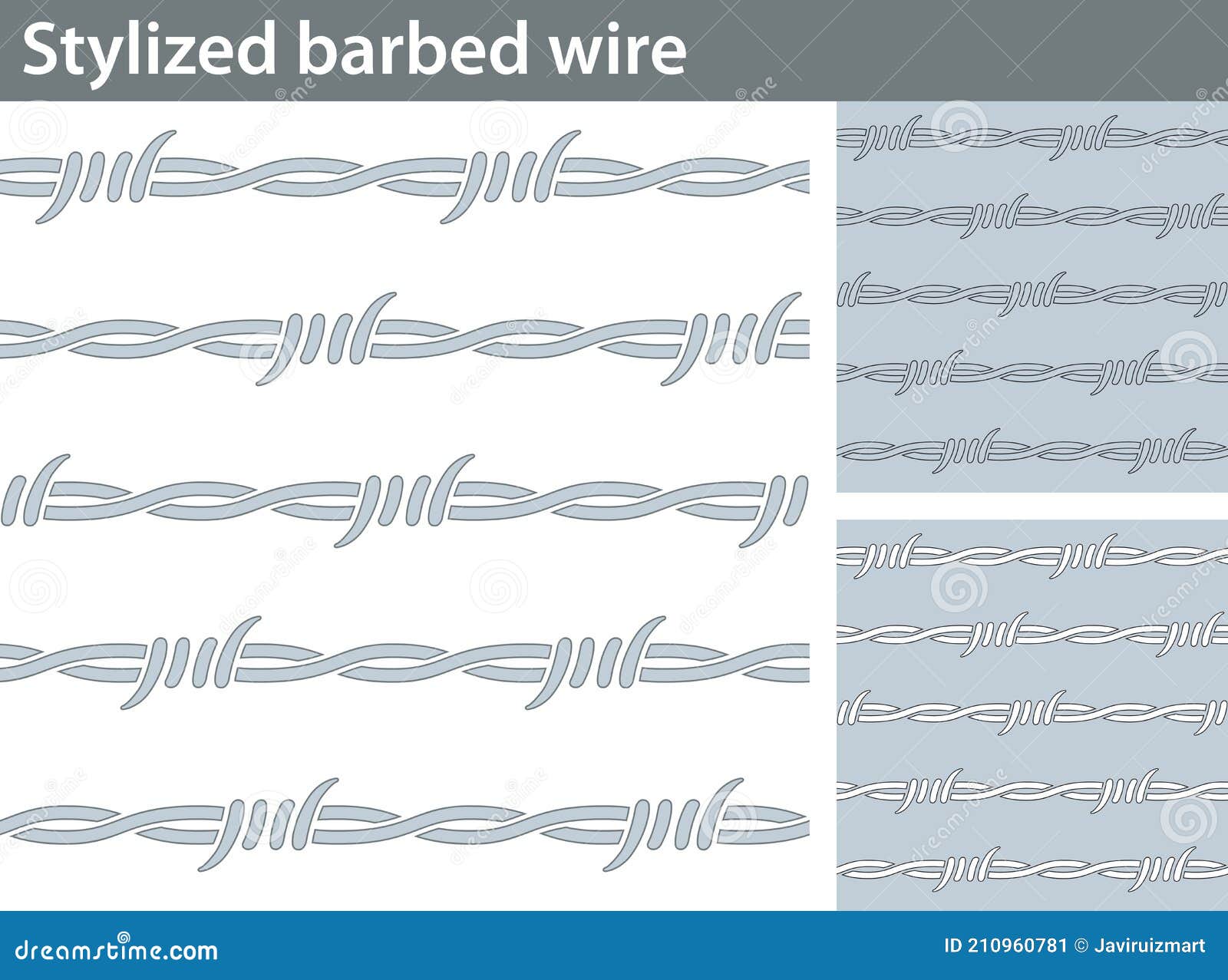 Stylized barbed wire stock vector. Illustration of army - 210960781