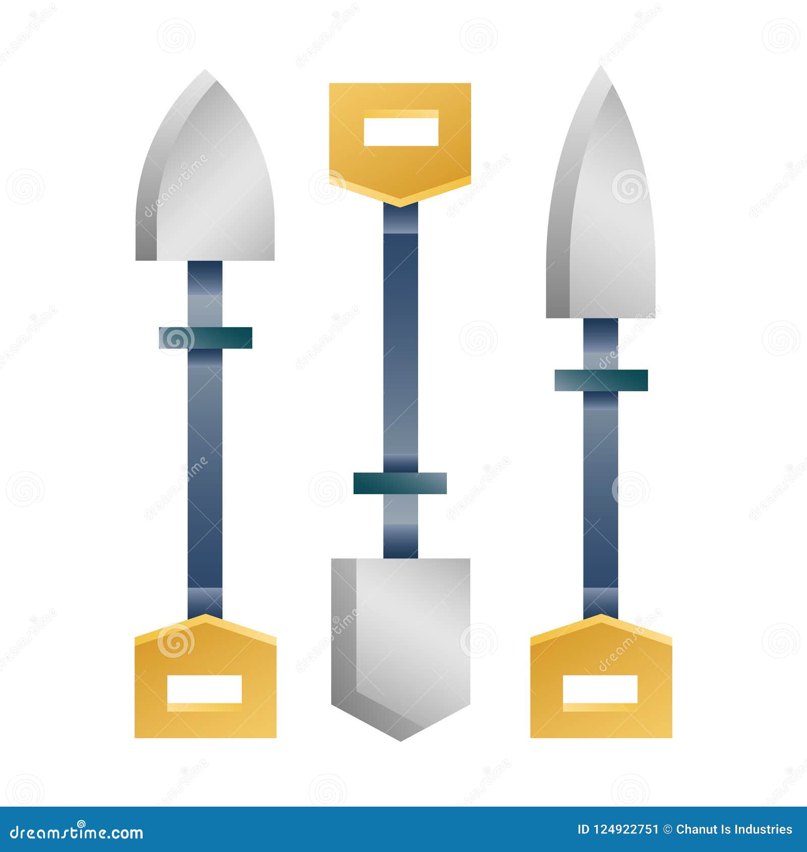 Digging Spade Gradient Illustration Stock Vector - Illustration of ...