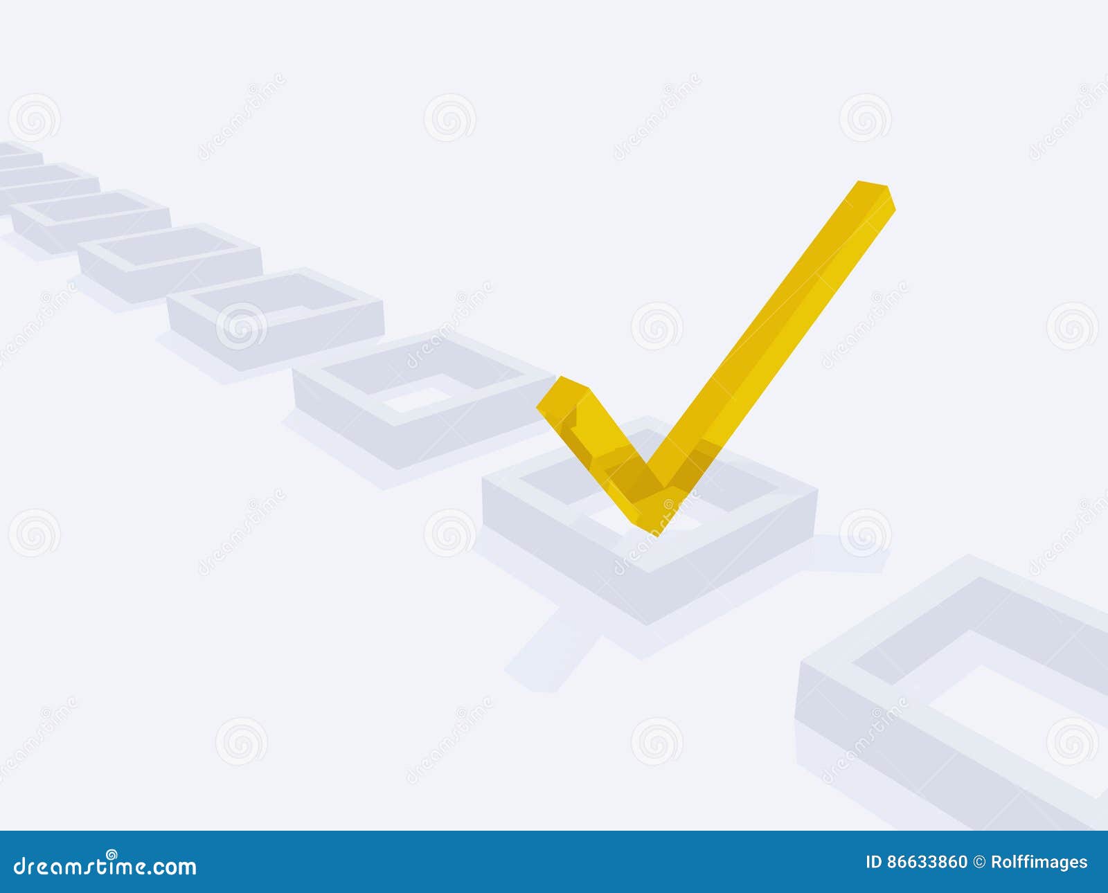 Three Dimension Check Mark stock illustration. Illustration of positive ...