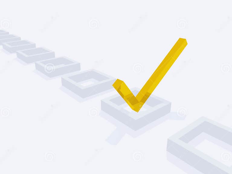 Three Dimension Check Mark stock illustration. Illustration of positive ...
