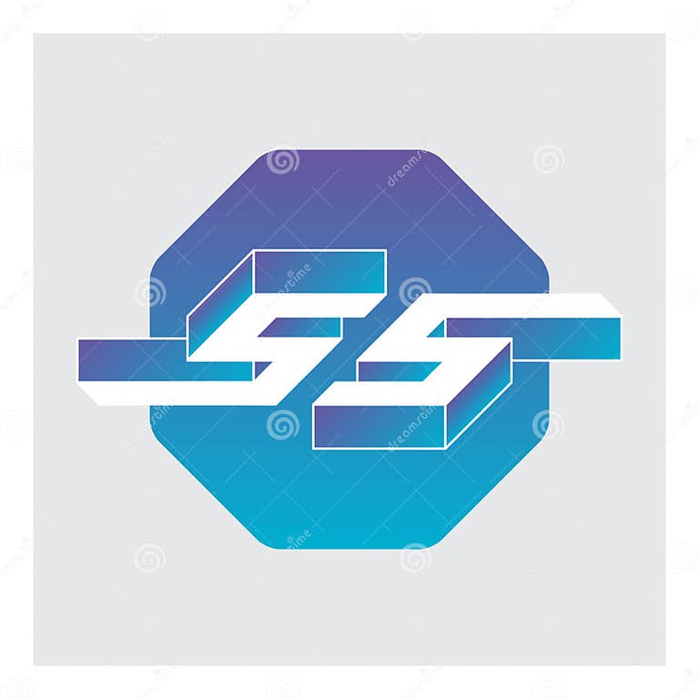 Three-dimension Numbers 55. 5 and 5 - Logotype Stock Vector ...