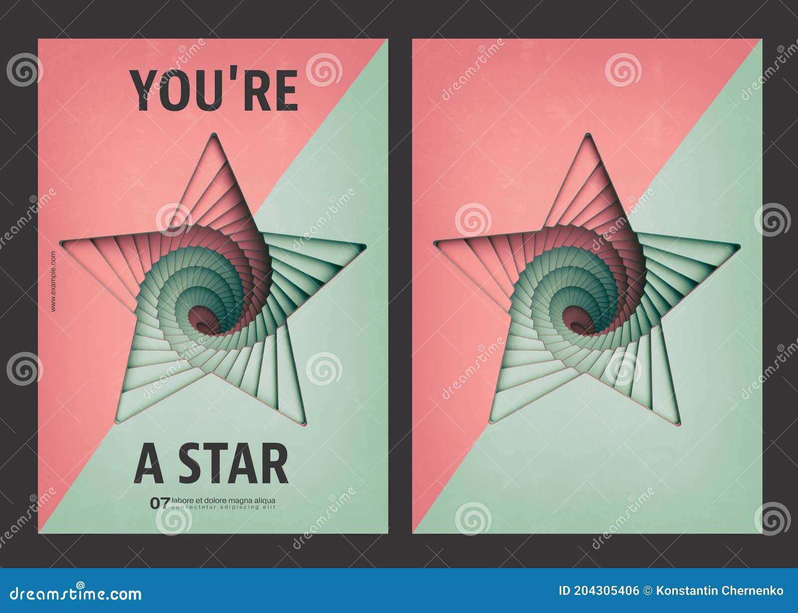 Three Dimension Vortex Star Shape Design Flyer Template. Stock Illustration - Illustration of ...