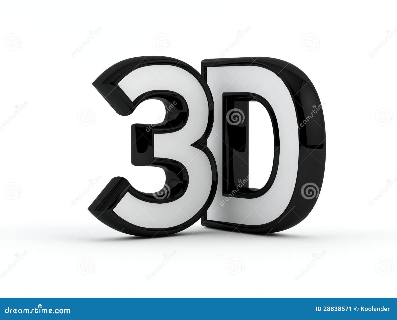 Three Dimensional - 3D Text - Black Outline Stock Illustration ...