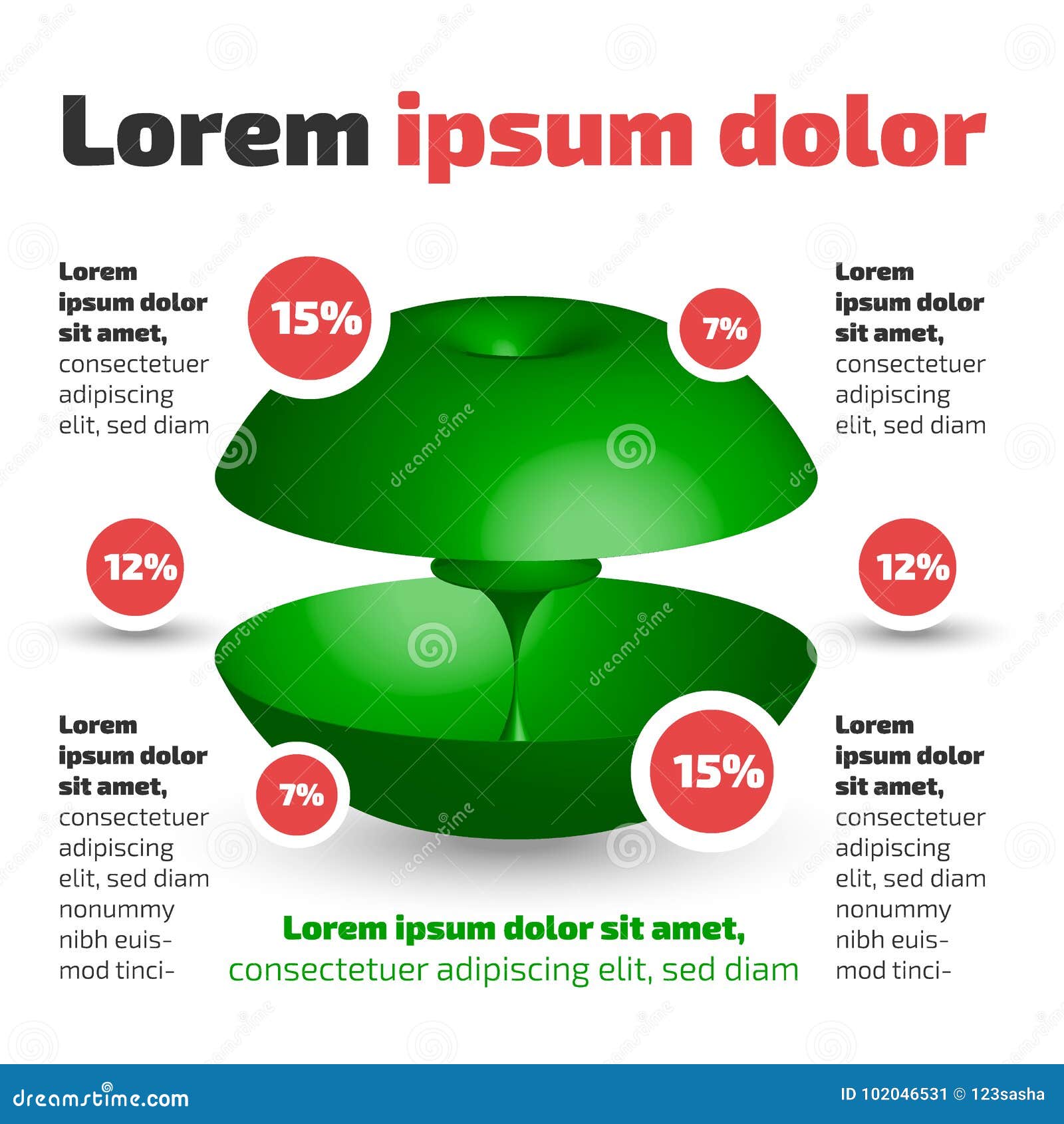Three Dimensional Circle Shape Infographic Stock Vector - Illustration ...