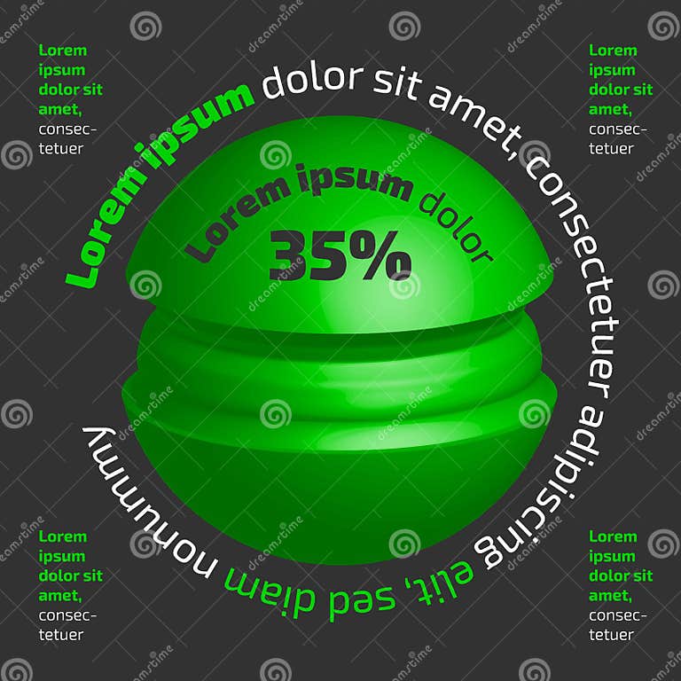 Three Dimensional Circle Shape Infographic Stock Vector - Illustration ...