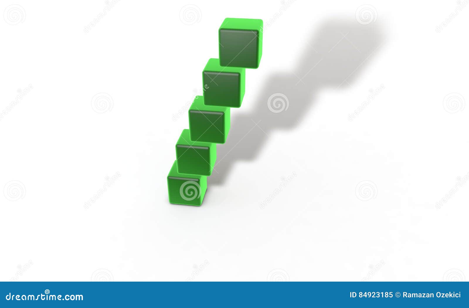 Three Dimensional Abstract Object Green Wall Stock Illustration ...