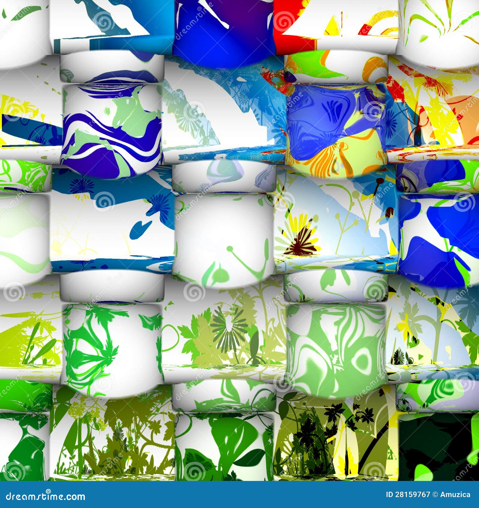 Three Dimensional Abstract Shaded Shape As Pattern Stock Illustration ...