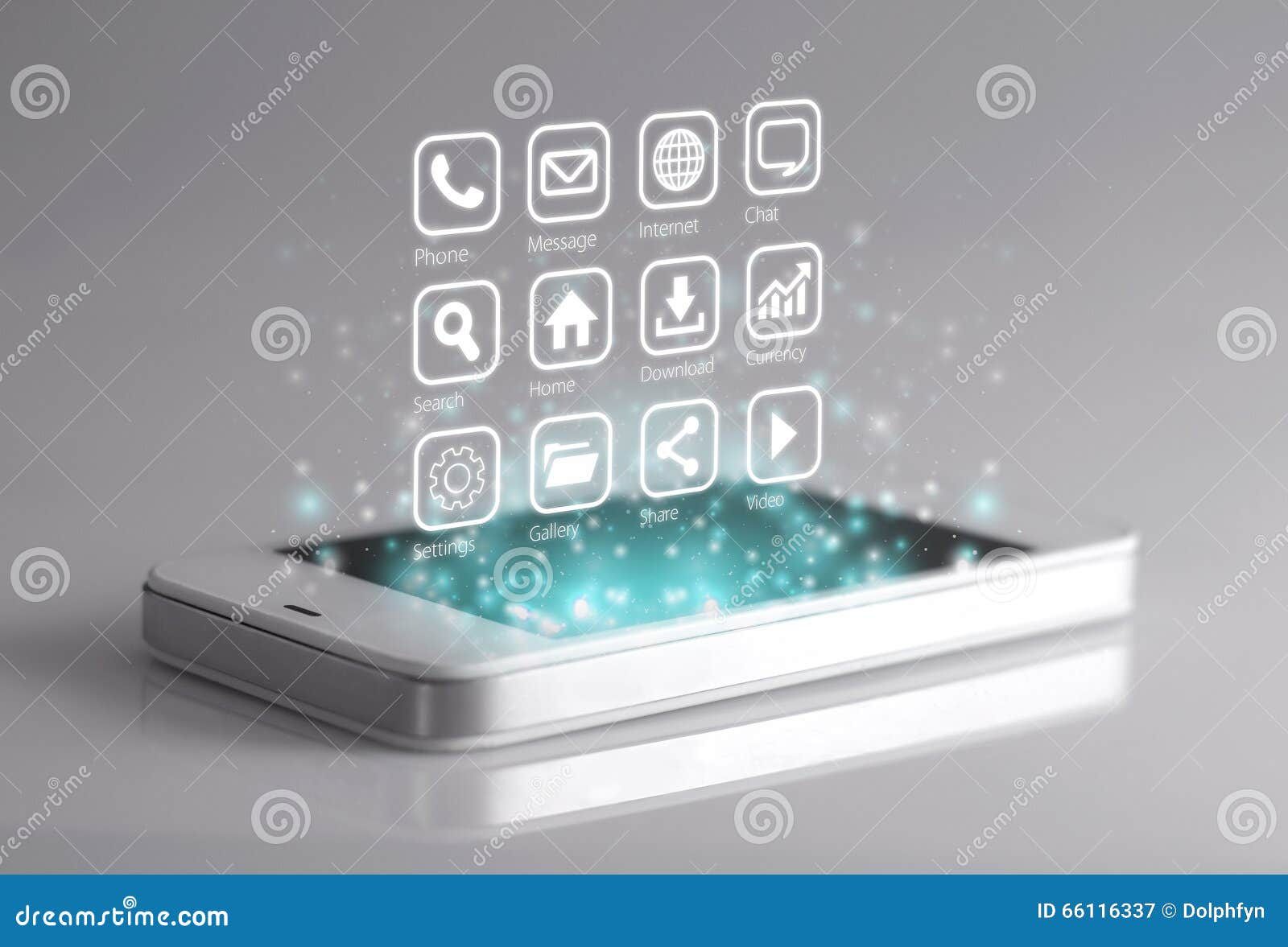 Three Dimensional Apps on Smartphone. Stock Image - Image of ...