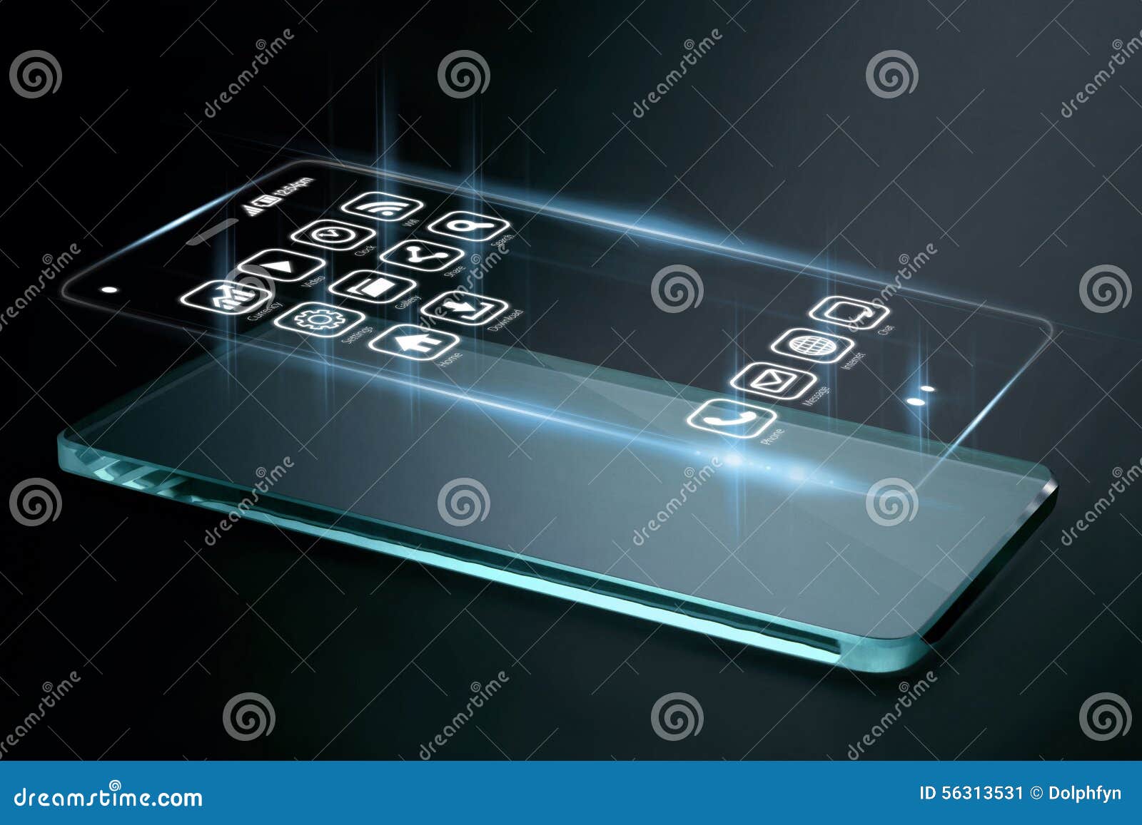 Three Dimensional Apps on Smartphone Screen. Stock Image - Image of ...