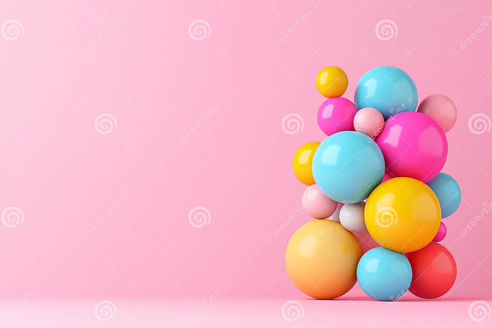 A Three-dimensional Arrangement of Different Spheres, Laid Flat on a ...