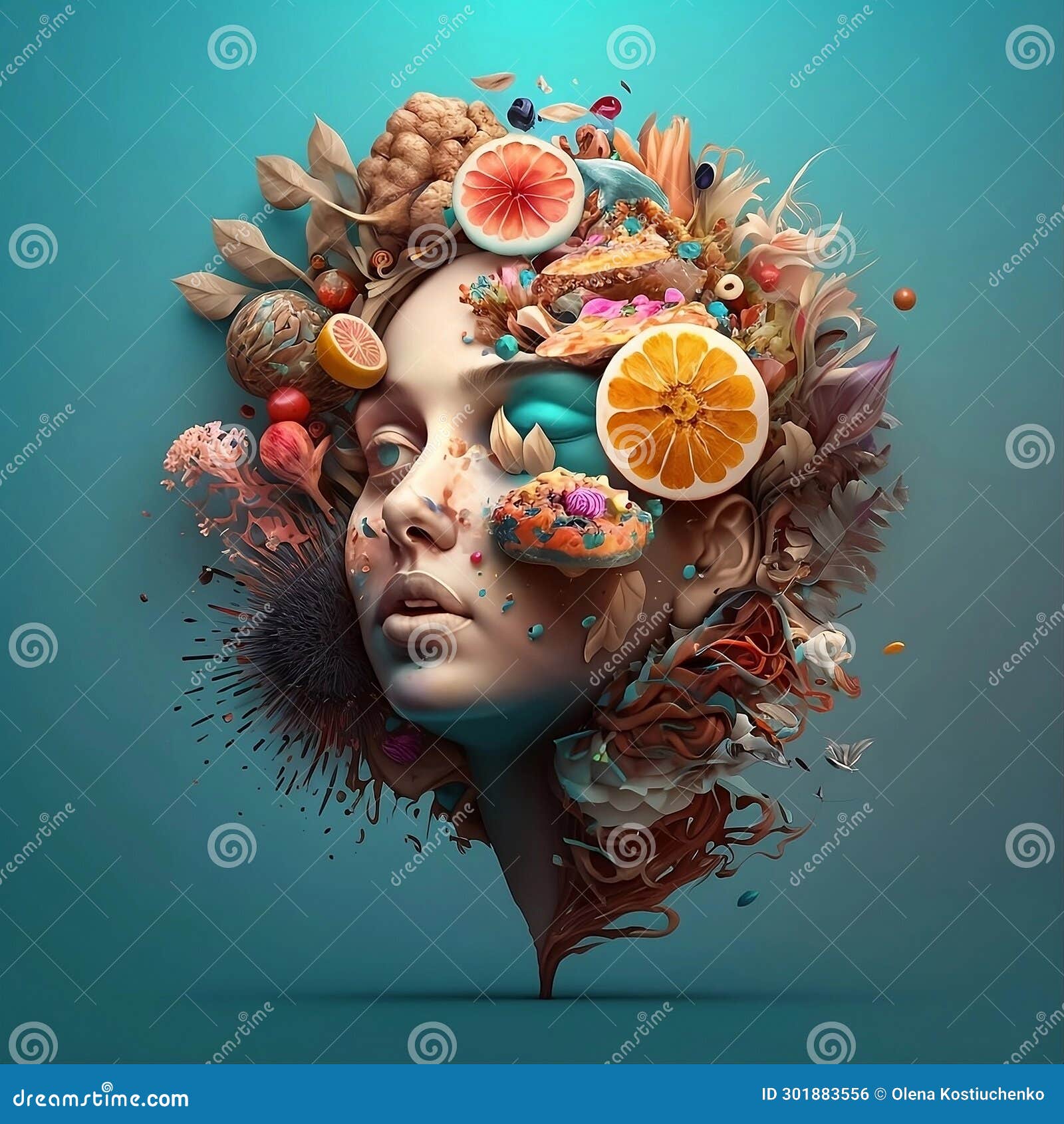 Three-dimensional Artistic Rendition Featuring a Person-shaped Form ...